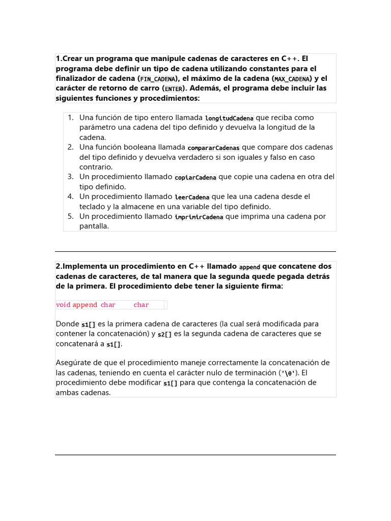 Relación Final Arrays | PDF | Cadena (informática) | C