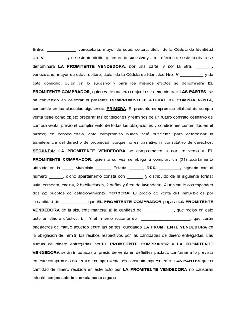 Contrato Bilateral Modelo | PDF | Derecho privado