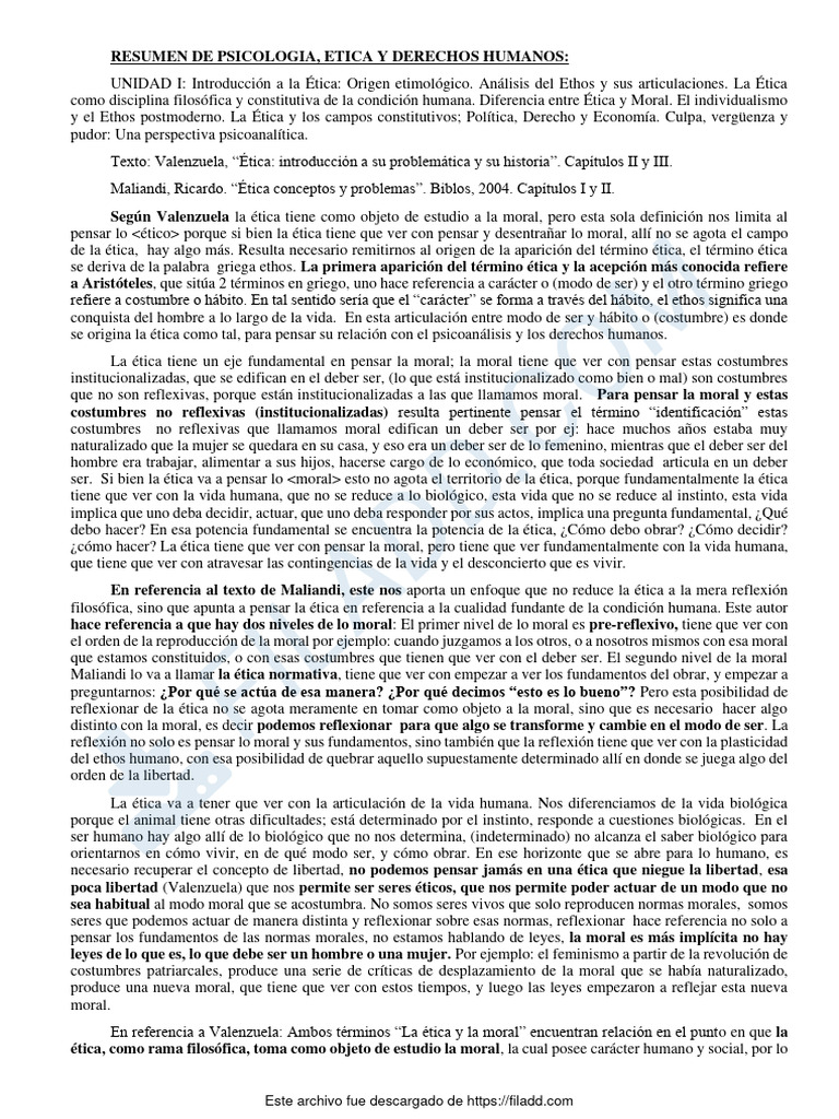 Resumen Final Etica | PDF | Moralidad | Verdad