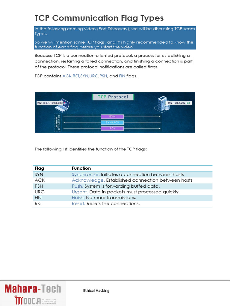 Tcp Communication Flag Types Pdf