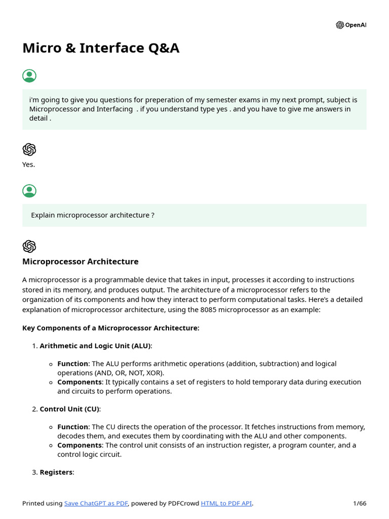 Micro & Interface Q&A | PDF | Central Processing Unit | Input/Output