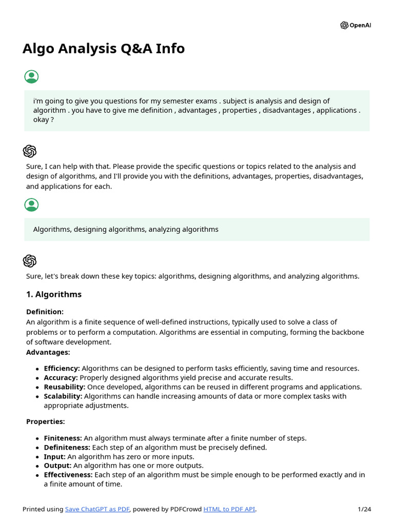 Algo Analysis Q&A Info | PDF | Time Complexity | Mathematical Optimization