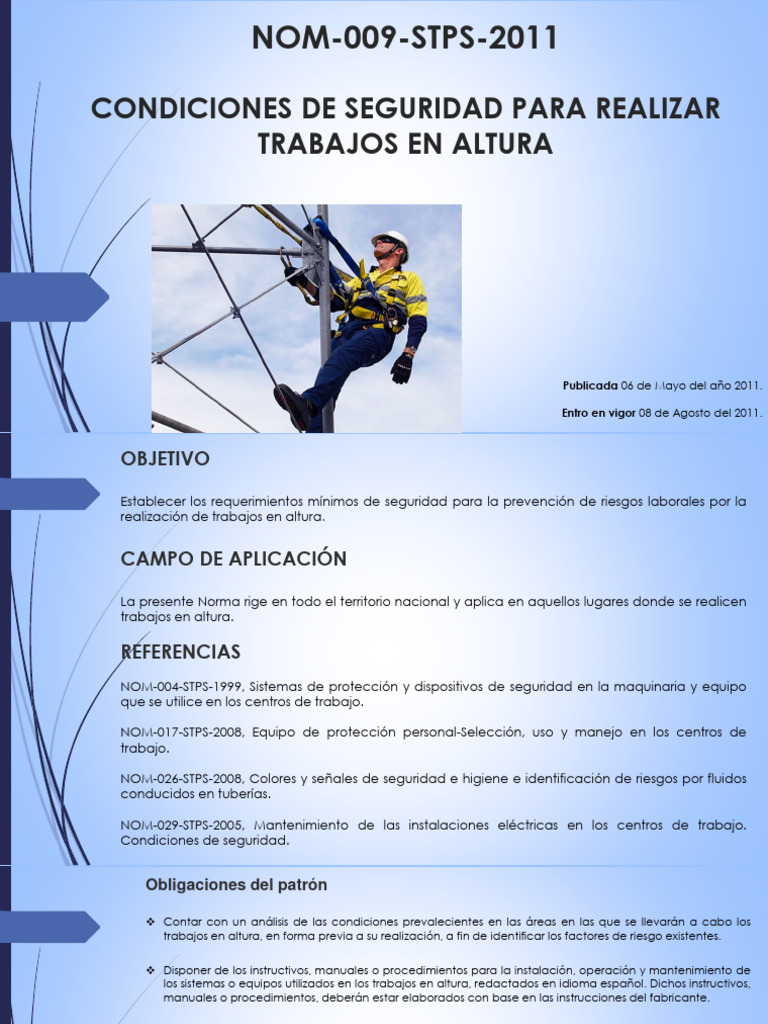 NOM-009-STPS-2011 | PDF | Escalera | Escalera