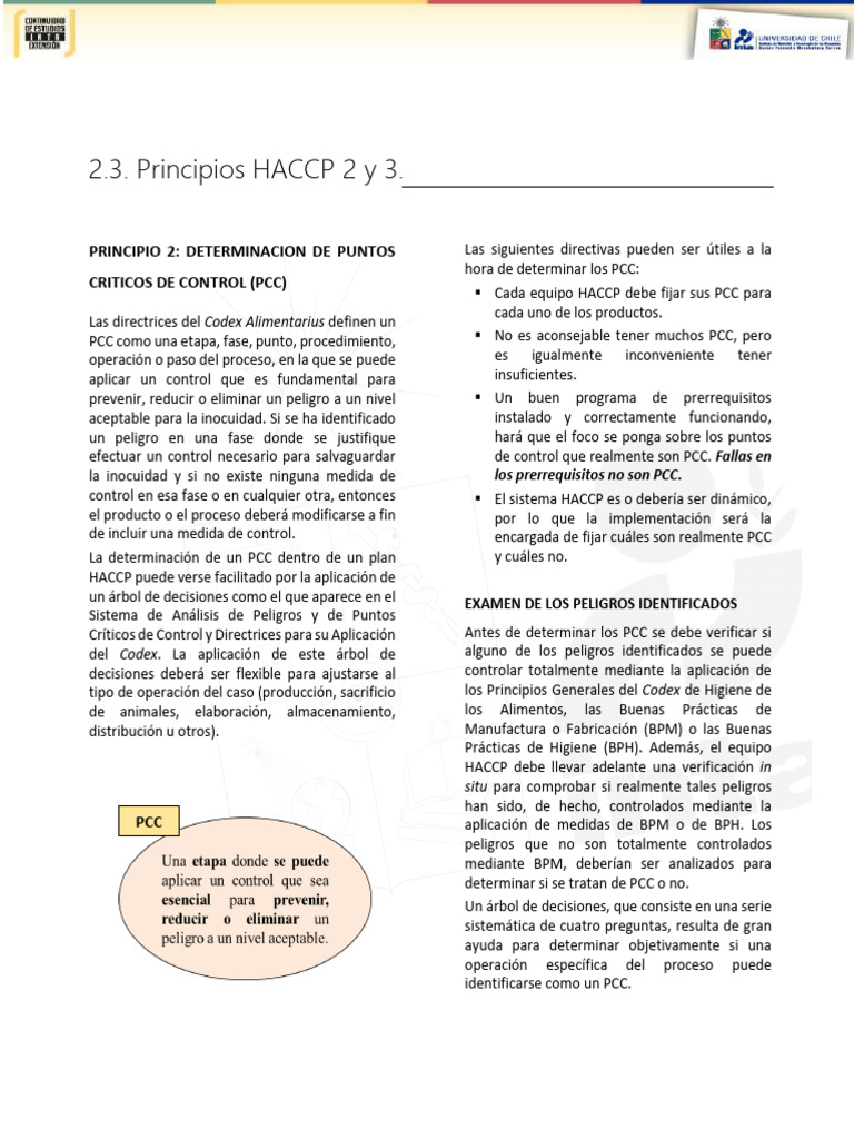 2.3. Principios HACCP 2 y 3 | PDF | Análisis de Riesgo y Puntos Críticos de Control