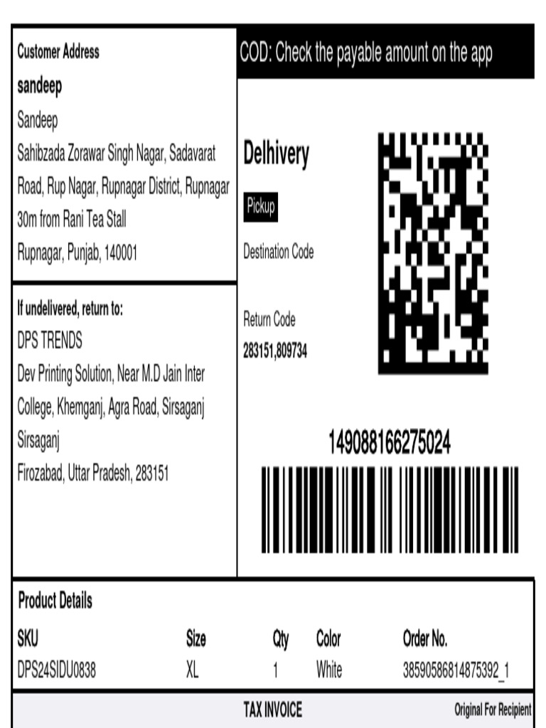 Meesho Shipping Label and Invoice Guide | PDF | Invoice | T Shirt