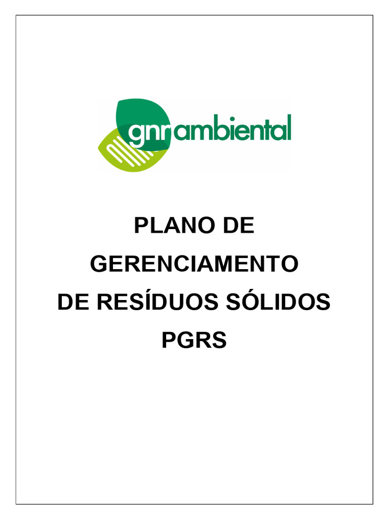 Plano De Gerenciamento De Resíduos Sólidos Gelli Gourmet Pdf