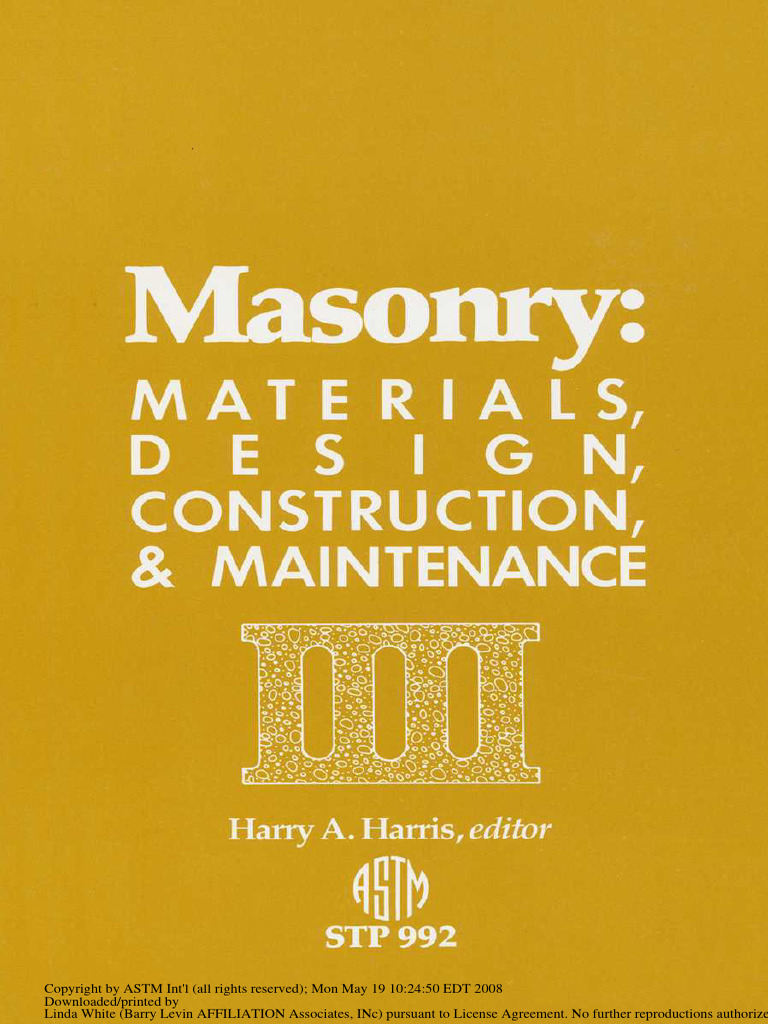 Masonry Construction & Maintenance | PDF | Mortar (Masonry) | Masonry