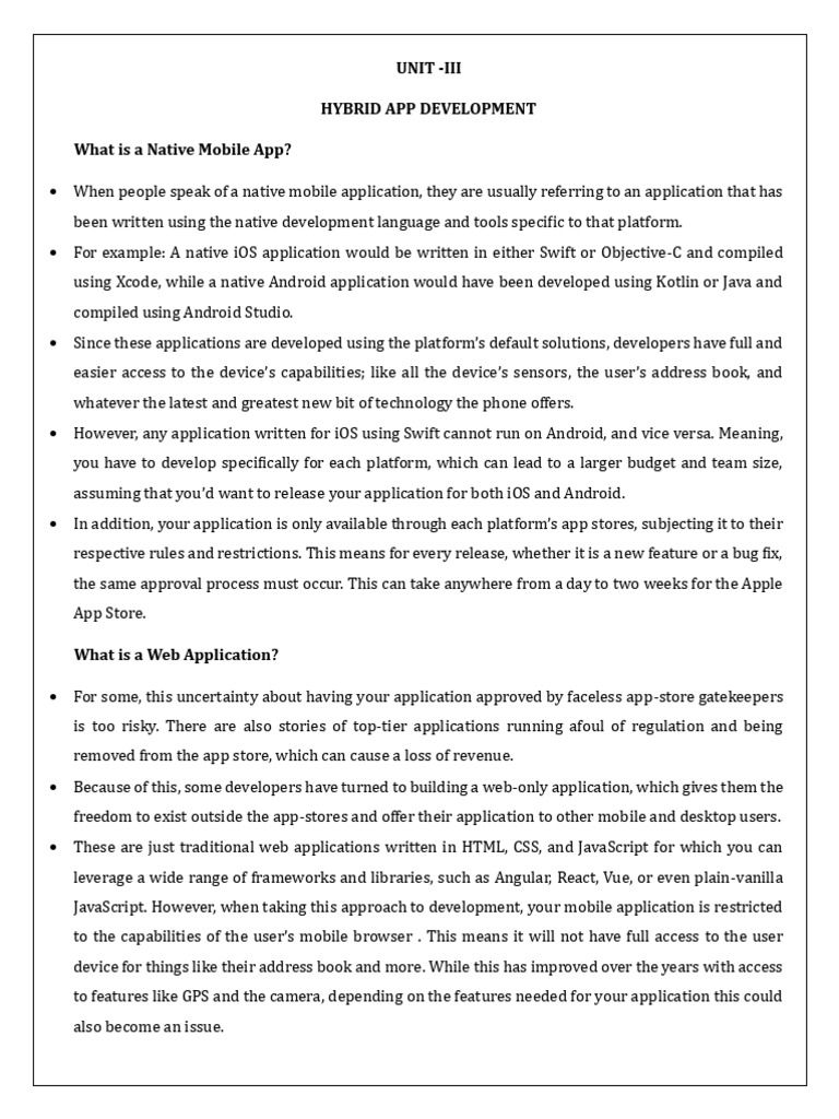 Ad Unit3 | PDF | Mobile App | Cross Platform Software