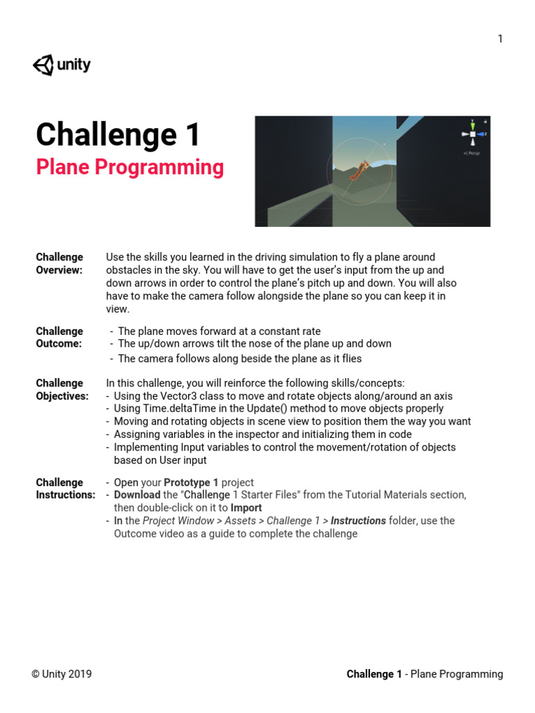 Plane Programming Challenge Guide | PDF | Rotation | Computing