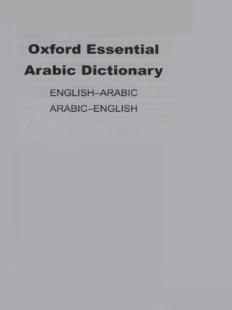 Openmaktaba.com Oxford Essential Arabic Dictionary | Download Free PDF ...