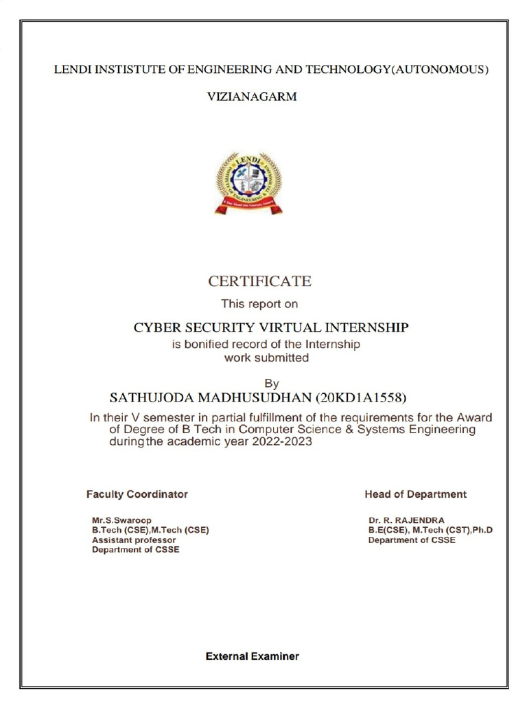 Madhusudan Summer Internship PDF | PDF | Computer Security | Security