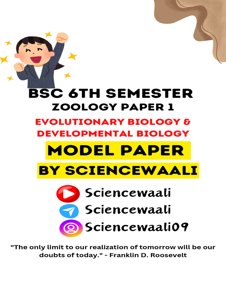 BSC 6th Semester Zoology Paper 1 100 Questions in English and Hindi | PDF