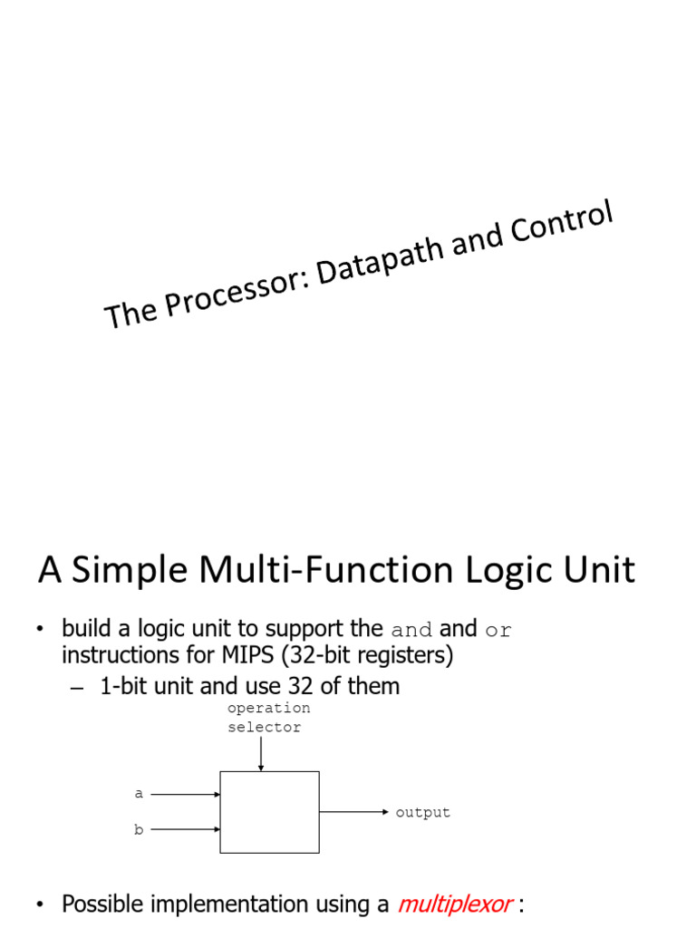 L5-L6 MIPS Datapath | PDF | Electronic Engineering | Computing