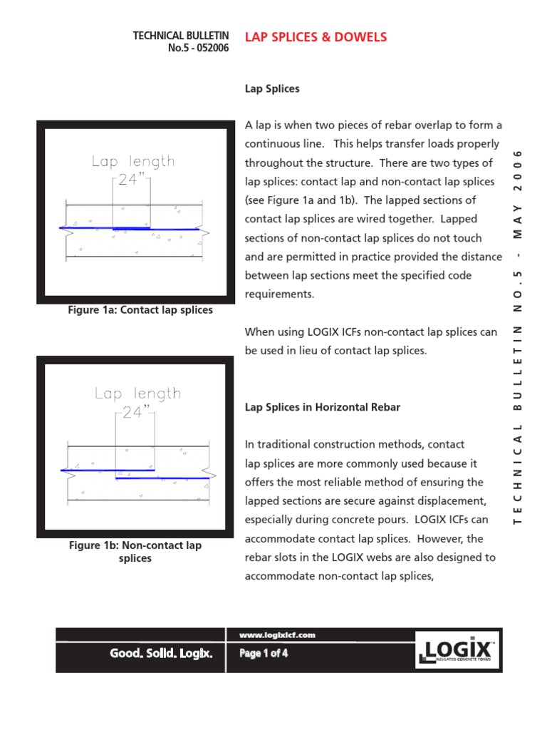 Lap Splices and Dowels | PDF | Concrete | Building Technology