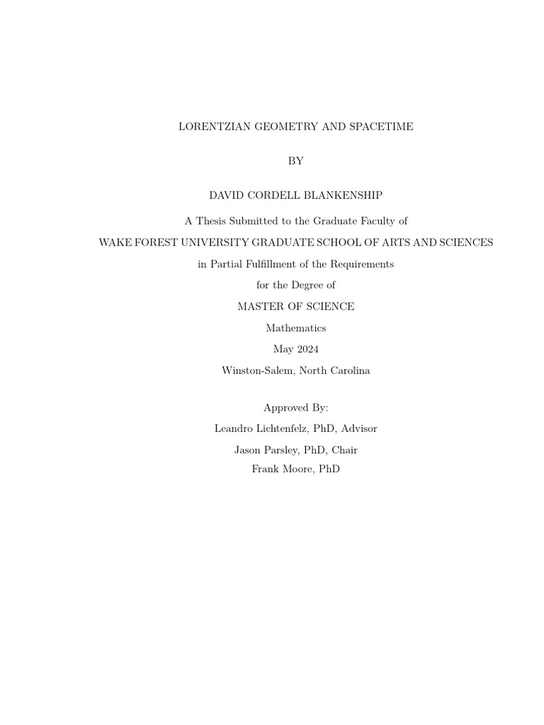 Lorentzian Geometry and Spacetime | PDF | General Relativity ...
