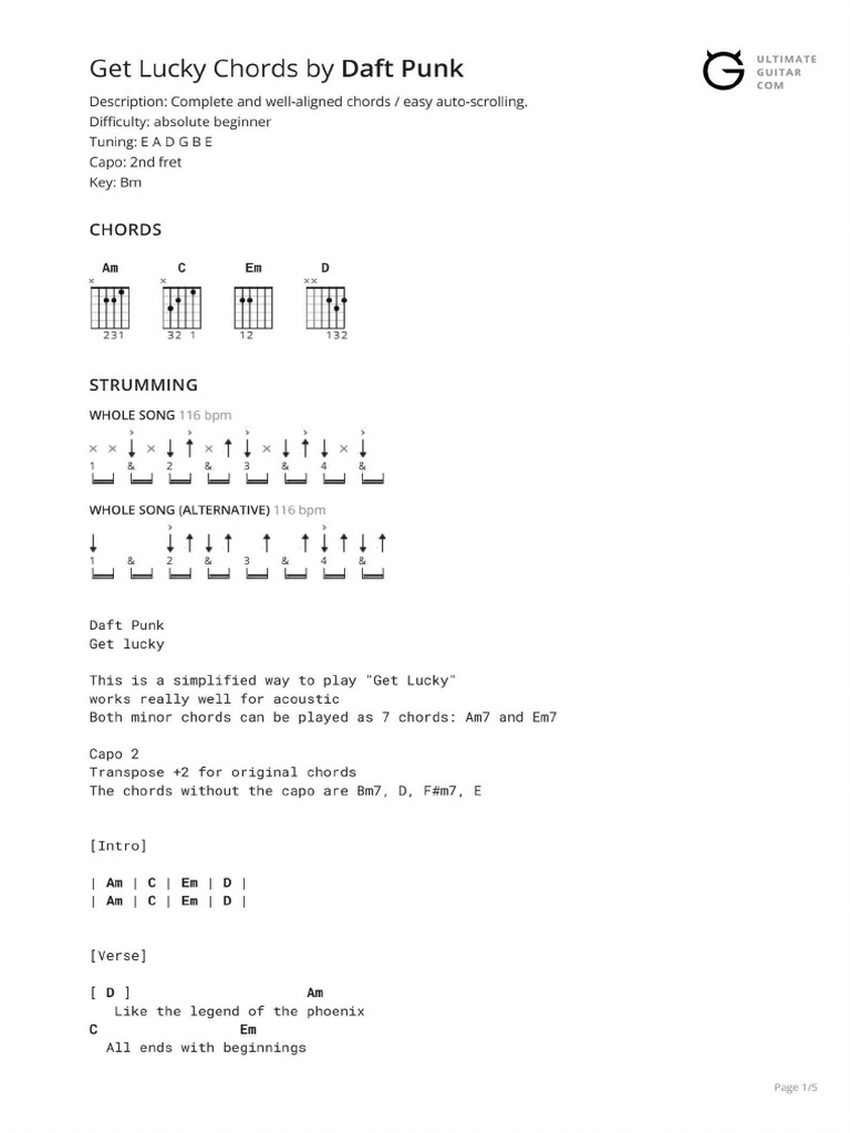 Get Lucky Chords | PDF