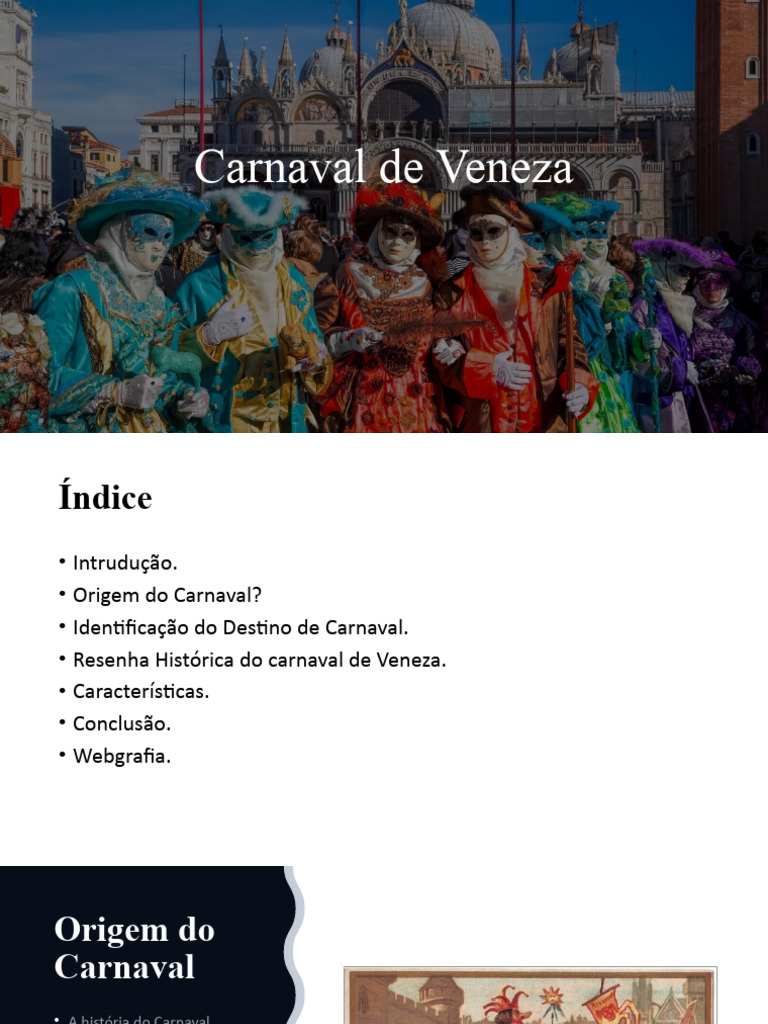 Carnaval de Veneza | PDF | Ciências Sociais | Turismo