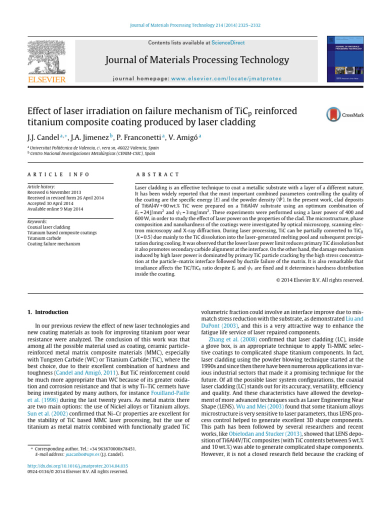 Effect of Laser Irradiation On Failure Mechanism of - 2014 - Journal of ...