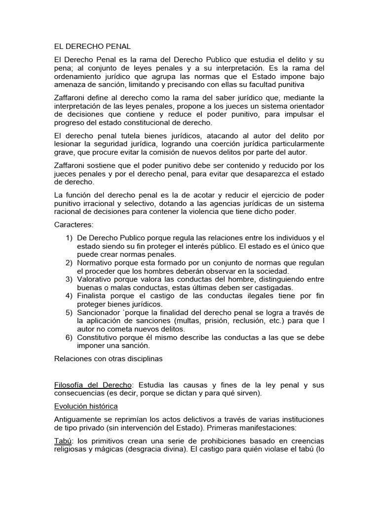 El Derecho Penal1 | PDF | Derecho penal | Castigos