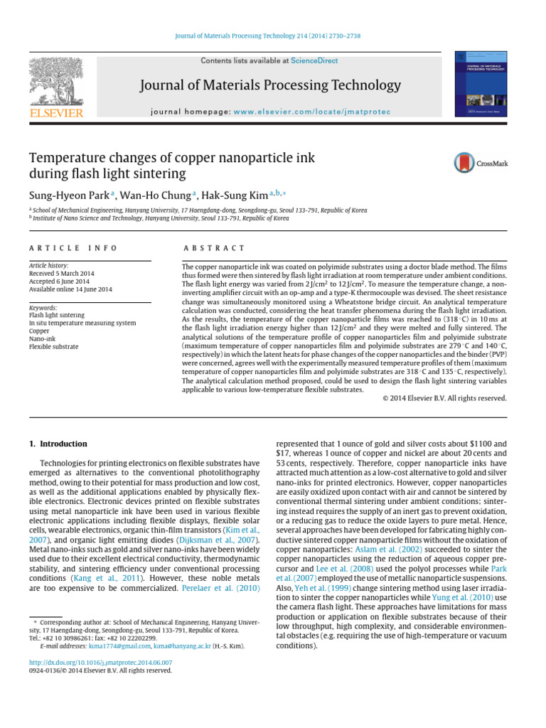 Temperature Changes of Copper Nanoparticle in 2014 Journal of Materials ...