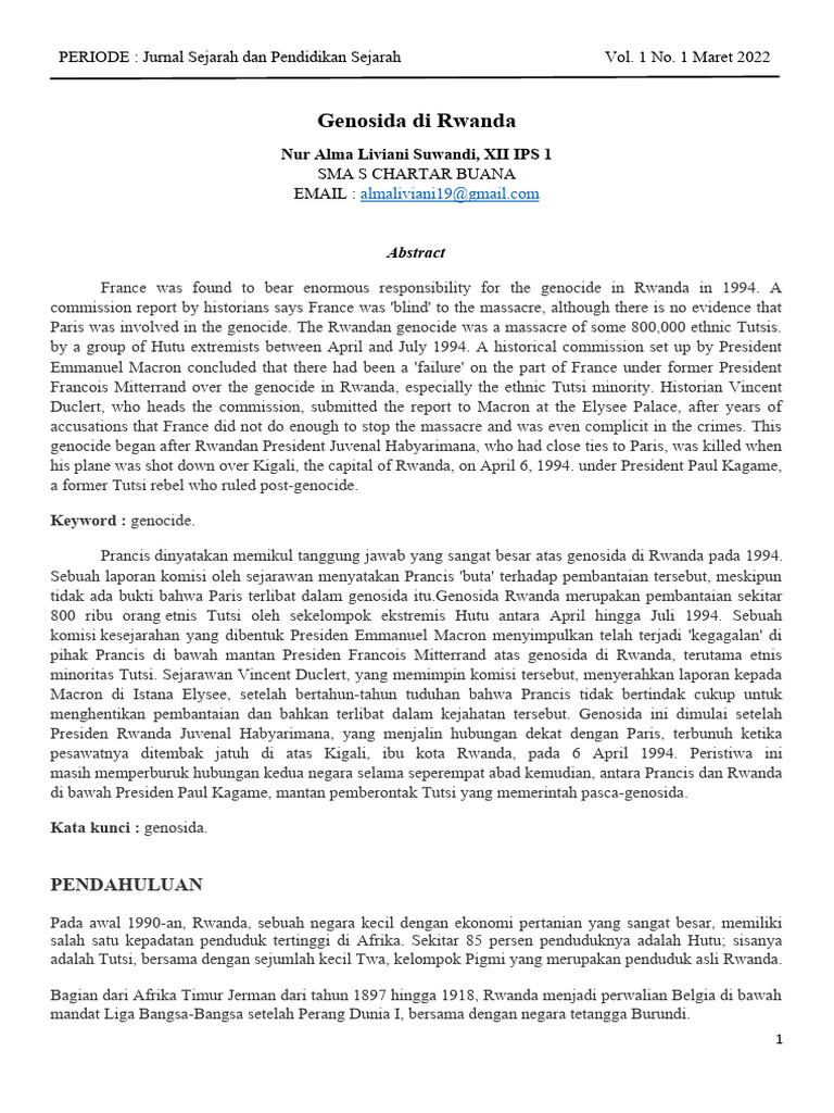 Genosida Di Rwanda | PDF