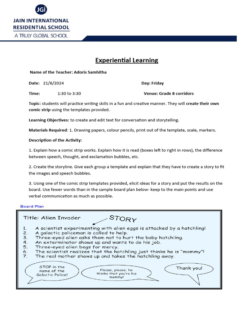 Comic Strip - Grade 8- EL | PDF