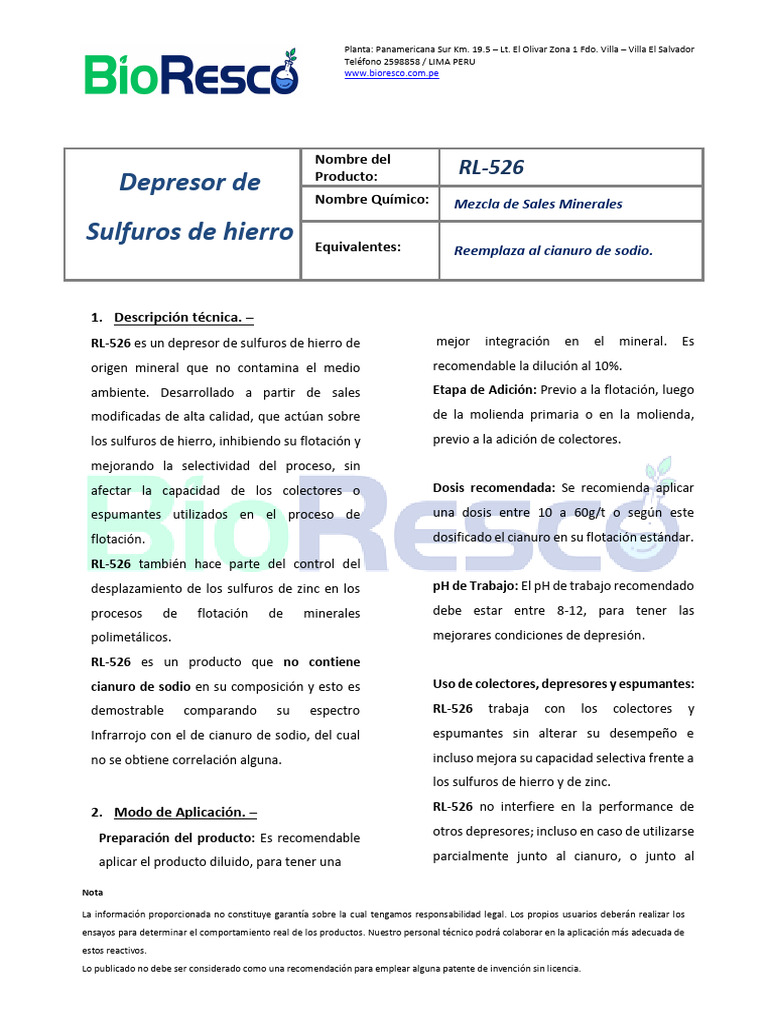 FT RL-526 | PDF | Cianuro | Compuestos químicos