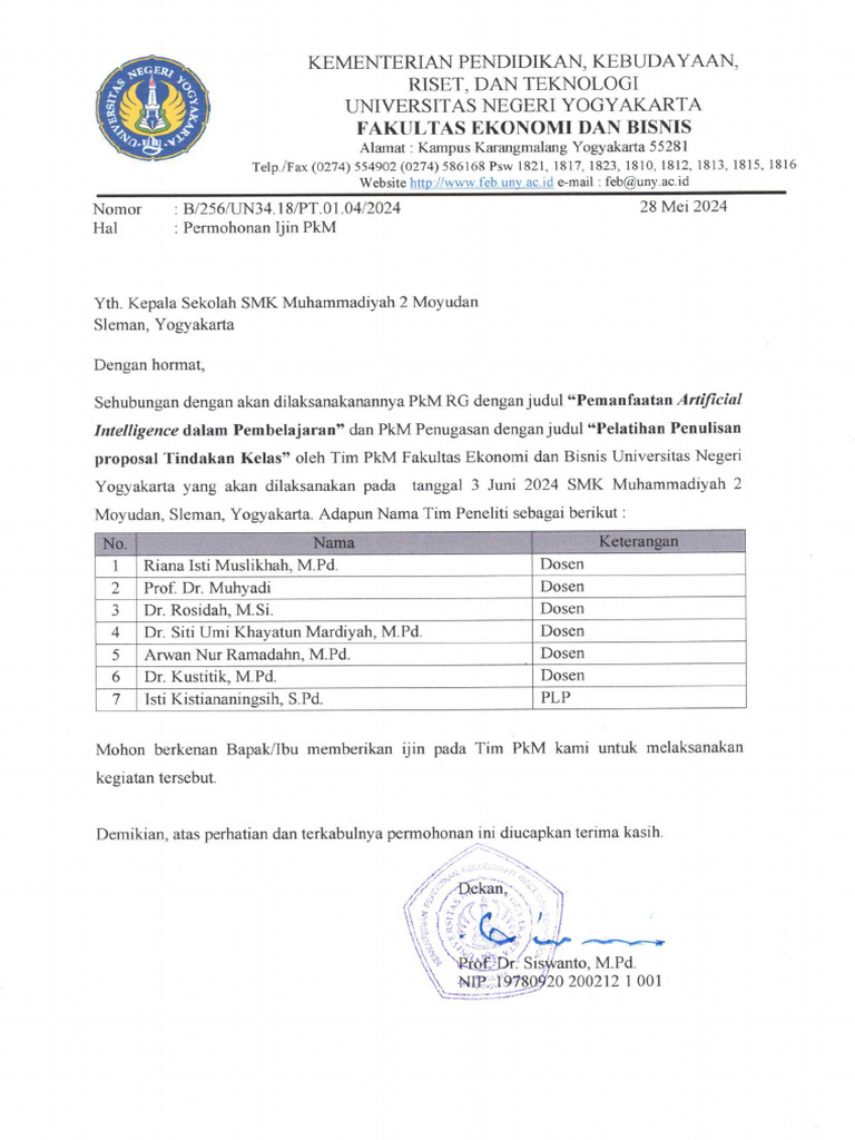 Permohonan Ijin PkM ADP | PDF