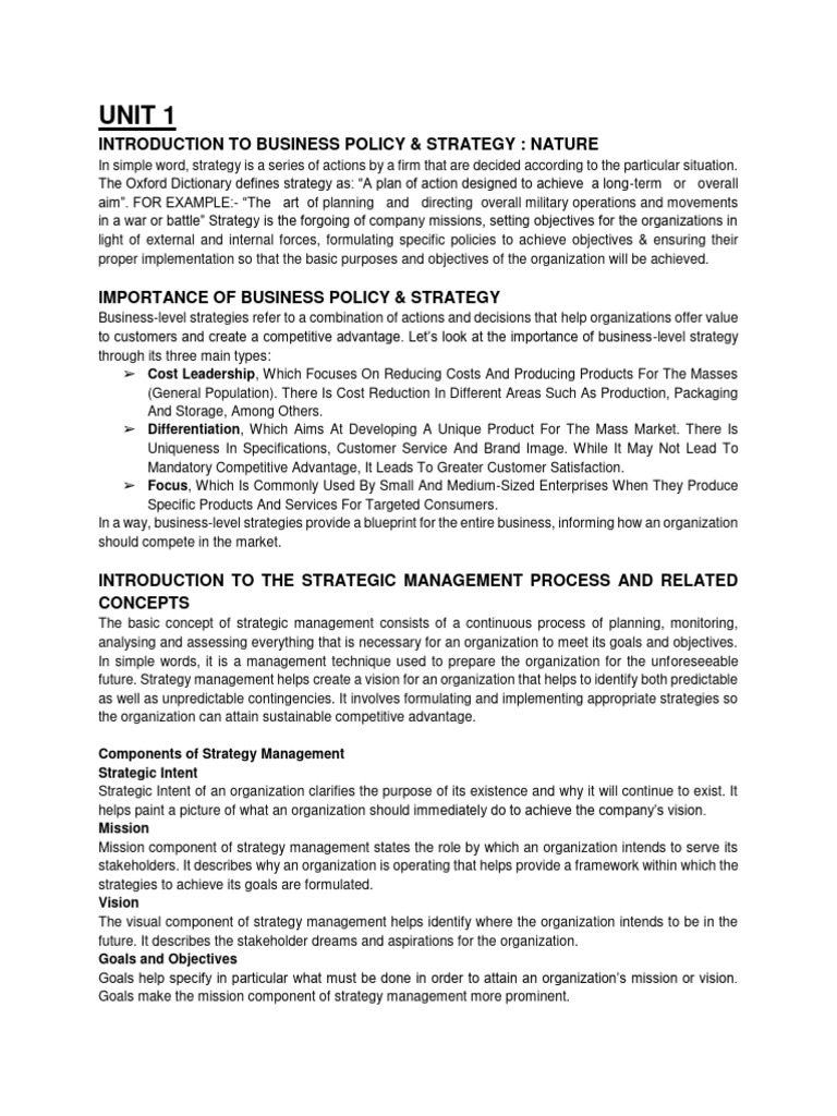 Business Policy & Strategies | PDF | Strategic Management | Competitive ...