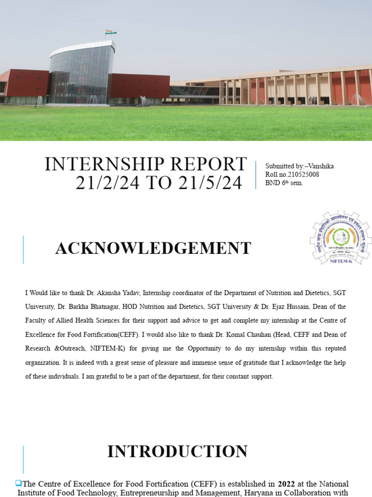 Internship Report Niftem (1) Final | PDF