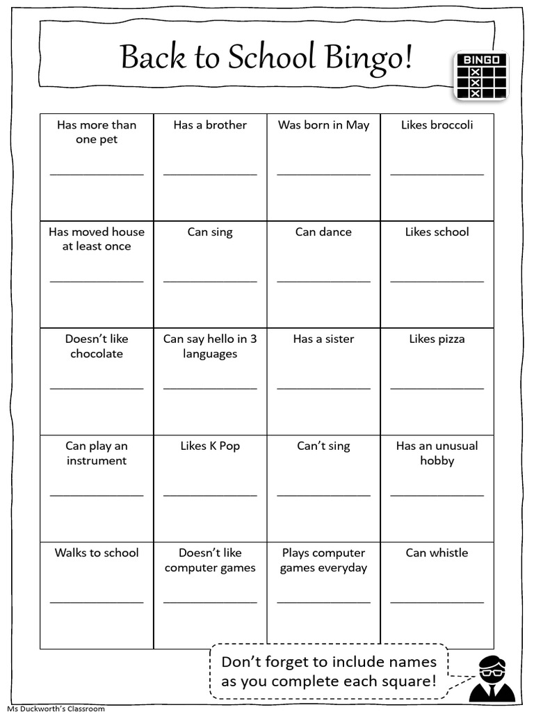 Back-to-school-bingo-sheet | PDF