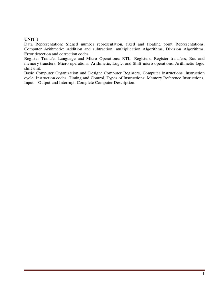 Computer Organization Notes Unit 1 | PDF | Central Processing Unit ...