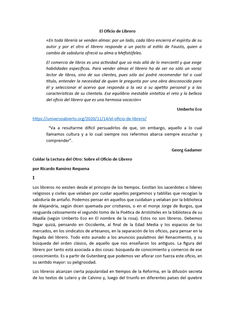 El Oficio de Librero | PDF | Libros | Tarot