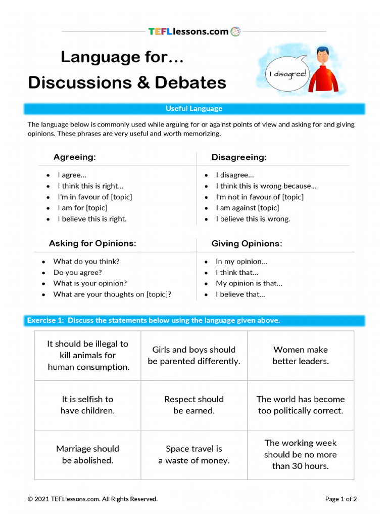 Agree Disagree Debates | PDF