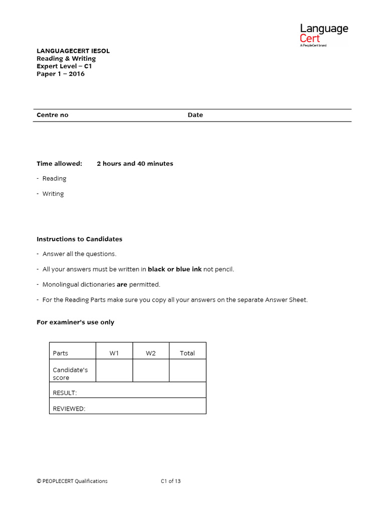 LanguageCert C1 Exam Guide | PDF | Migraine | Headache
