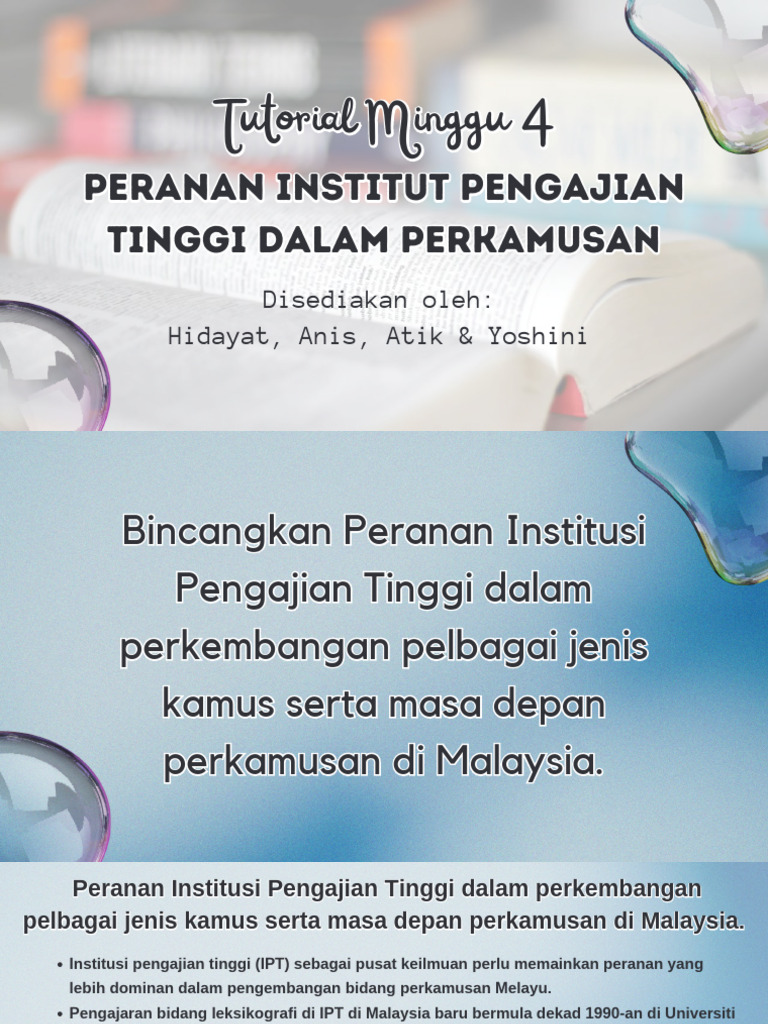 M4 - Peranan IPT Dalam Perkamusan | PDF