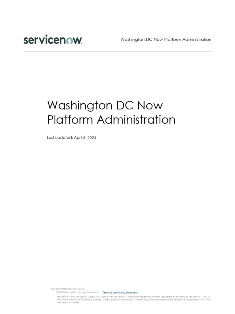 Washington Dc Now Platform Administration 4 5 2024 Pdf Java Script Scripting Language