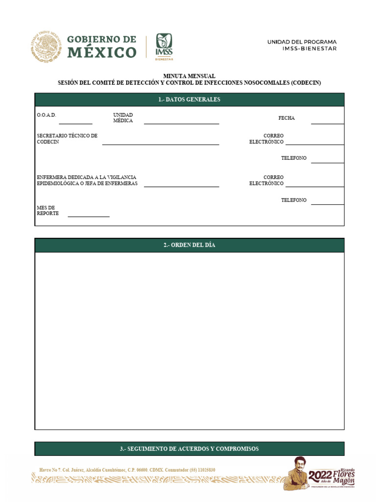 Anexo II. Codecin - Minuta - 2022 - Imss-Bienestar | PDF ...