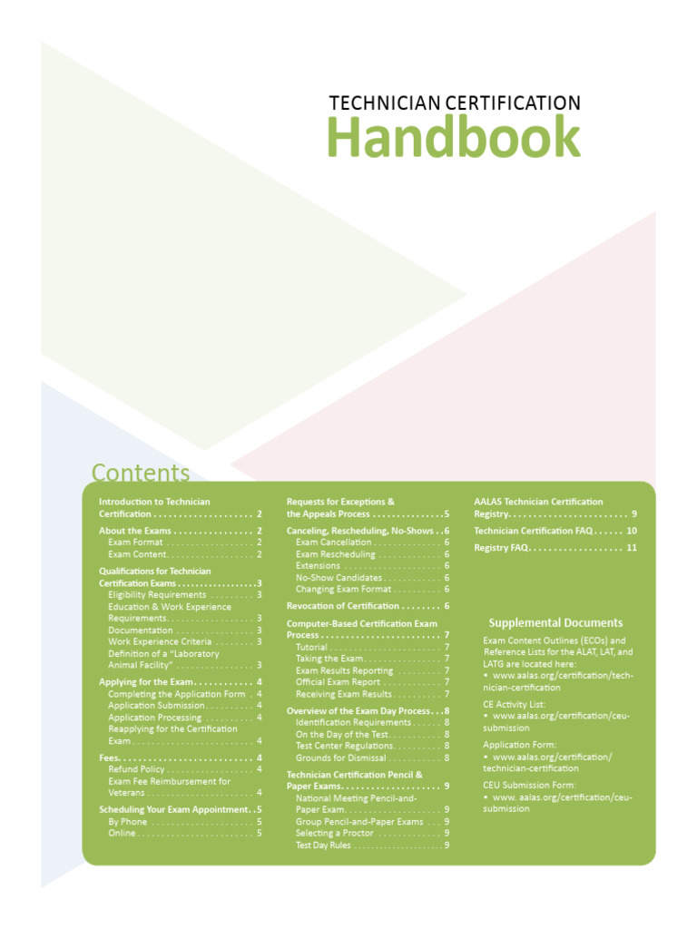 Technician Certification Handbook - AALAS | PDF | Multiple Choice