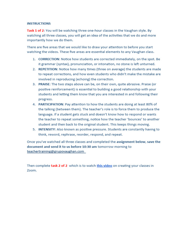 Day 1 - Task Instructions (Read This First) | PDF | Vocabulary ...