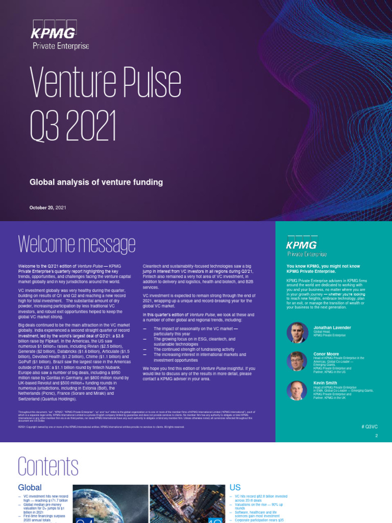 Venture Pulse Q3 2021 | PDF | Venture Capital | Corporate Finance