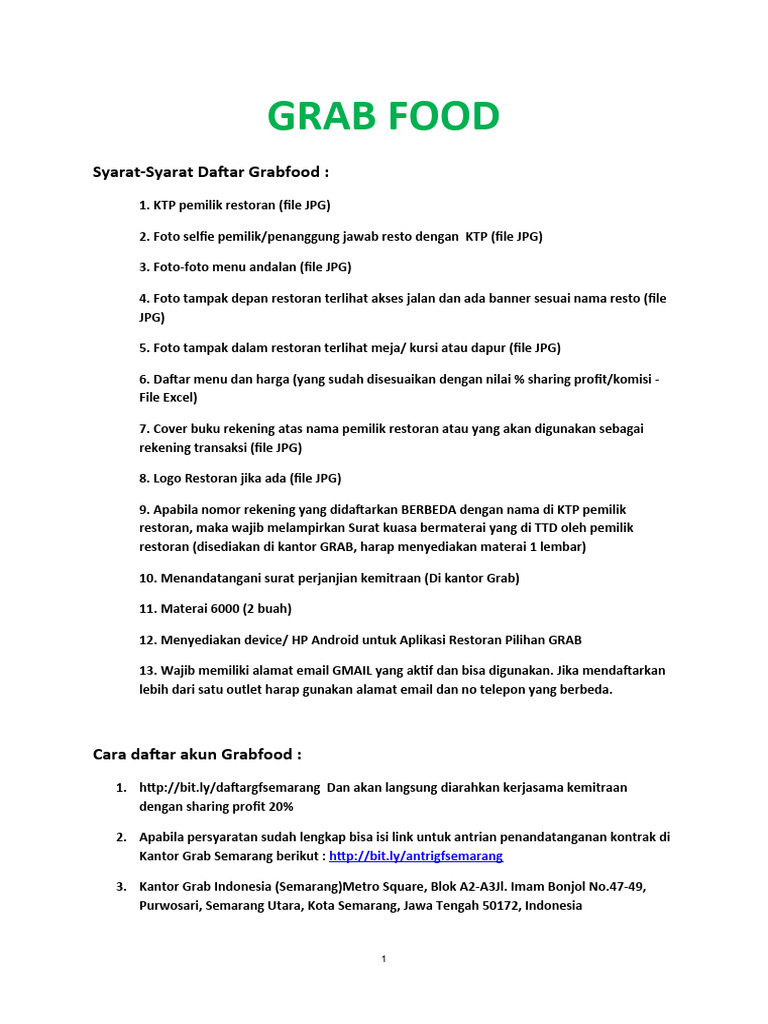 Cara Daftar Go Food Dan Grab Food | PDF | Karier & Perkembangan ...