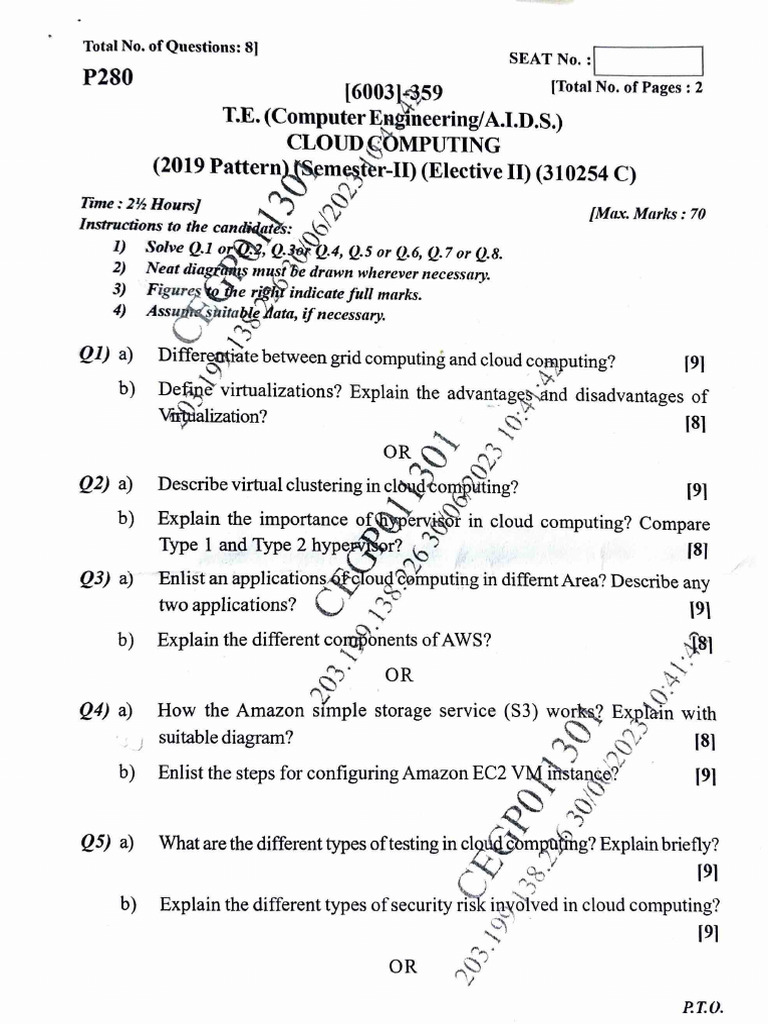 CC ENDSEM | Download Free PDF | Cloud Computing | Computer Networking