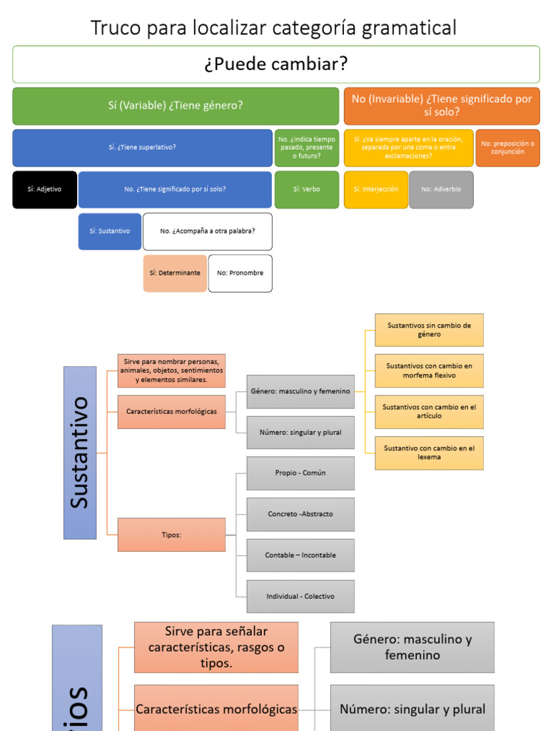 Esquemas de Categorías Gramaticales | PDF | Sustantivo | Género gramatical