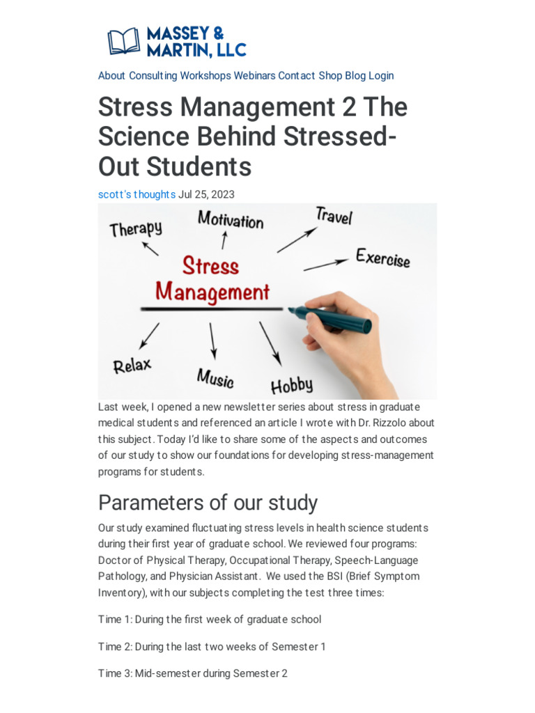 Stress Management 2 The Science Behind Stressed-Out Students | PDF ...