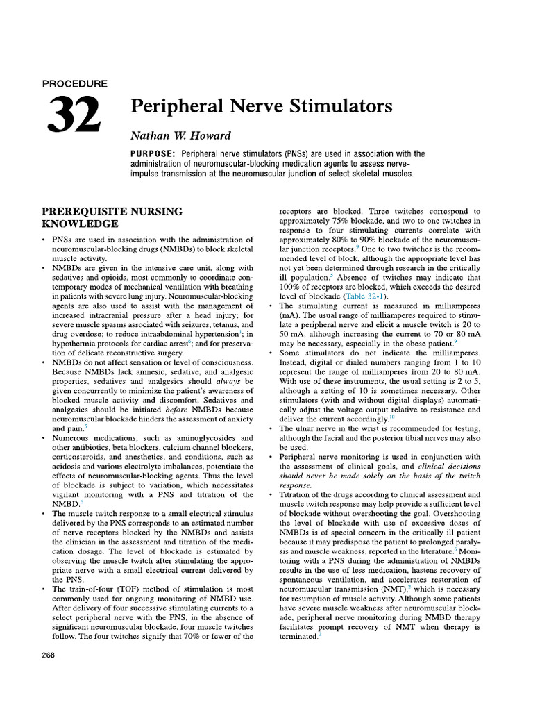 Peripheral Nerve Stimulation | PDF