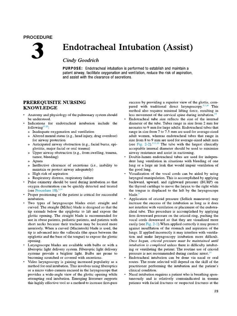 Endotracheal Intubation | PDF