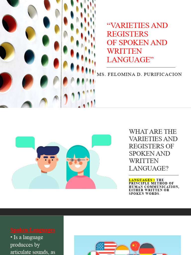 Lesson 3 Varieties and Registers | PDF | Dialect | English Language
