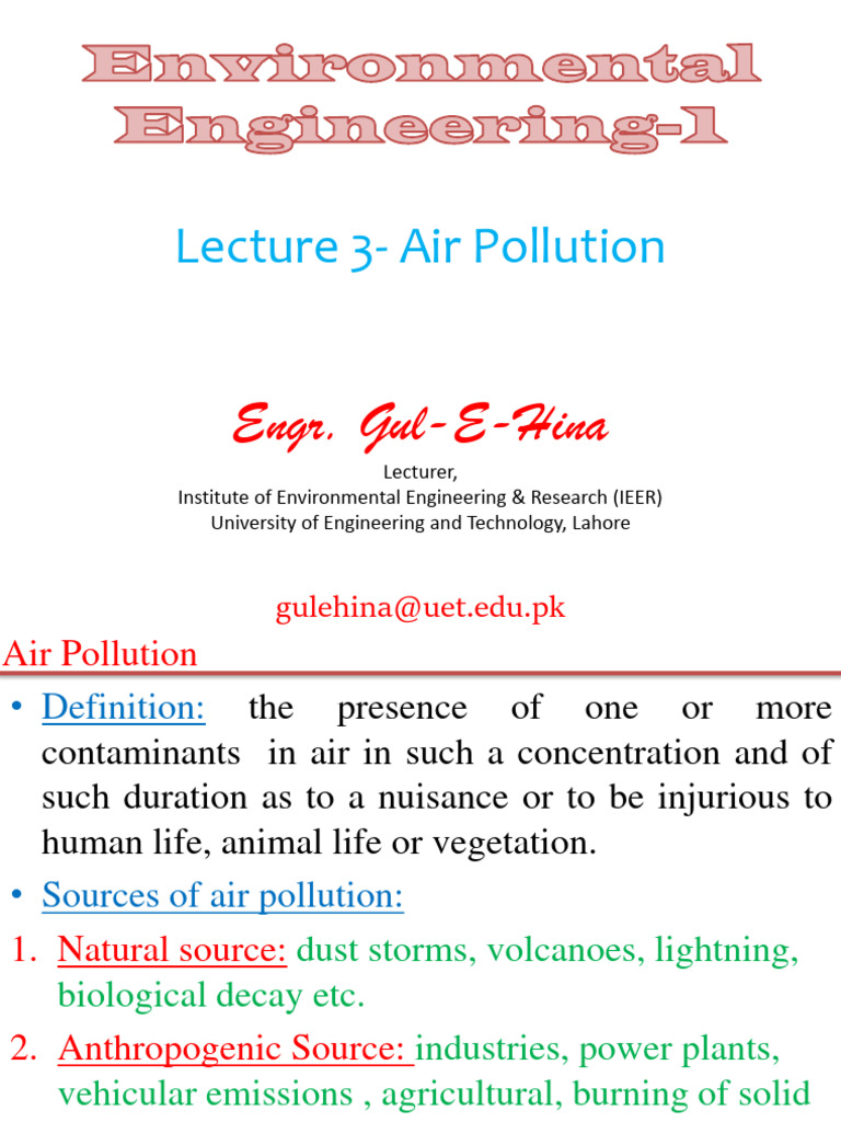 Lec-3-Week (2) (Air Pollution) | PDF | Smog | Air Pollution