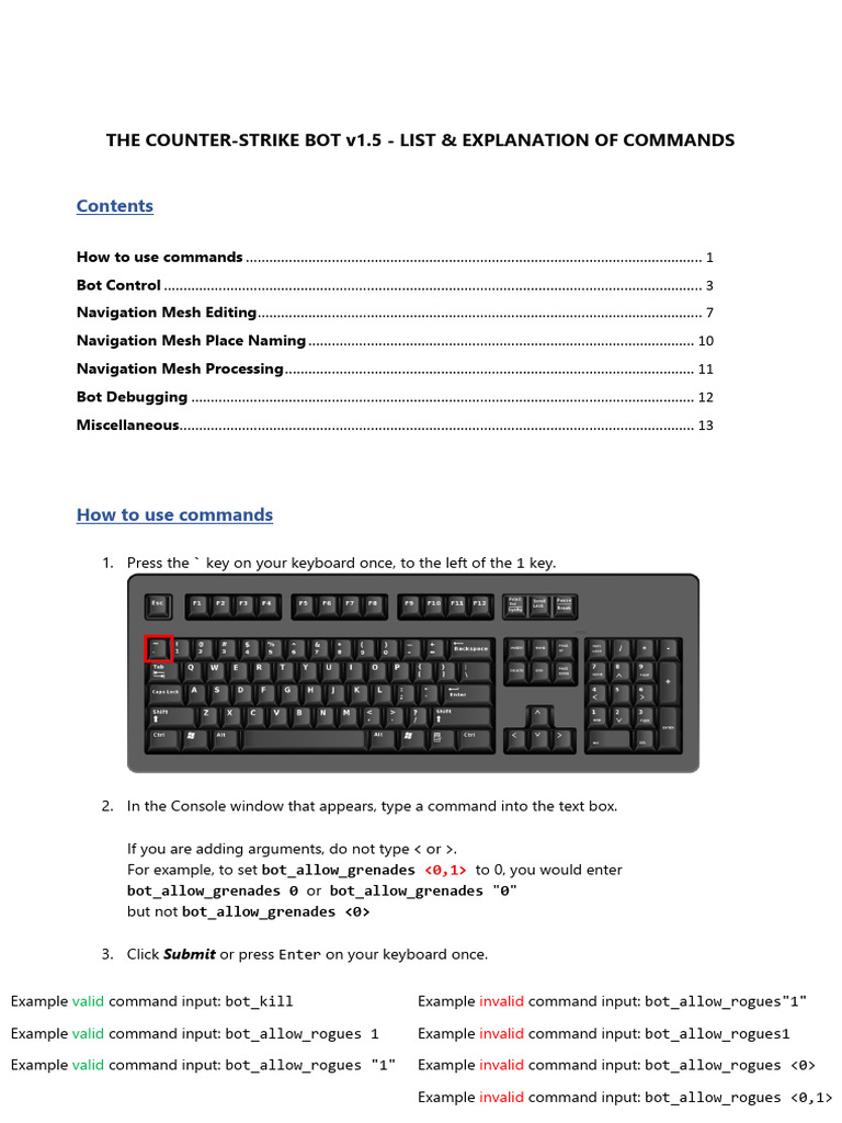 Bot Commands (Colour) | PDF | Menu (Computing) | Computer Keyboard